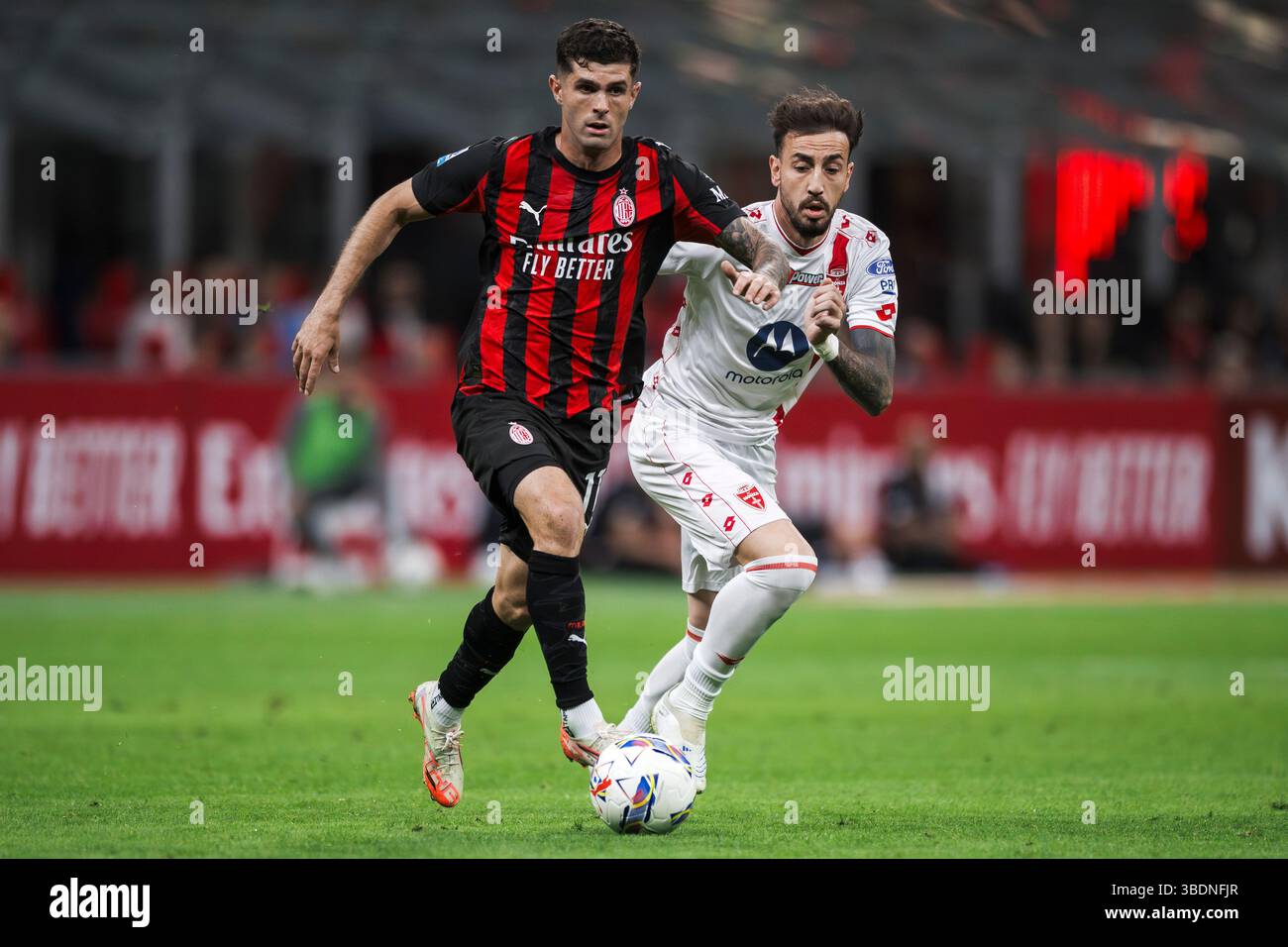 Milan, Italy. 24th May 2025. Christian Pulisic of AC Milan competes for ...