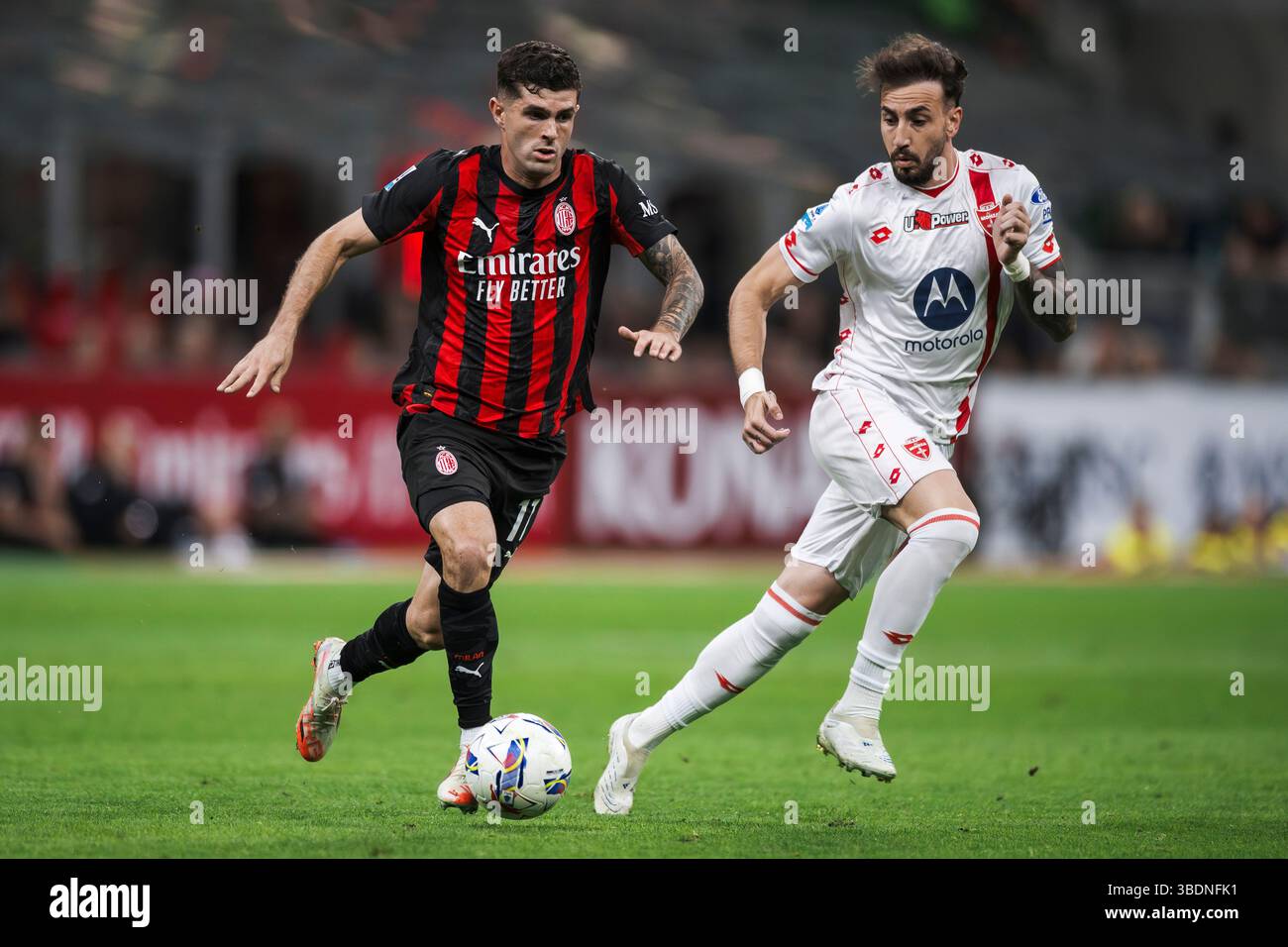 Milan, Italy. 24th May 2025. Christian Pulisic of AC Milan competes for ...