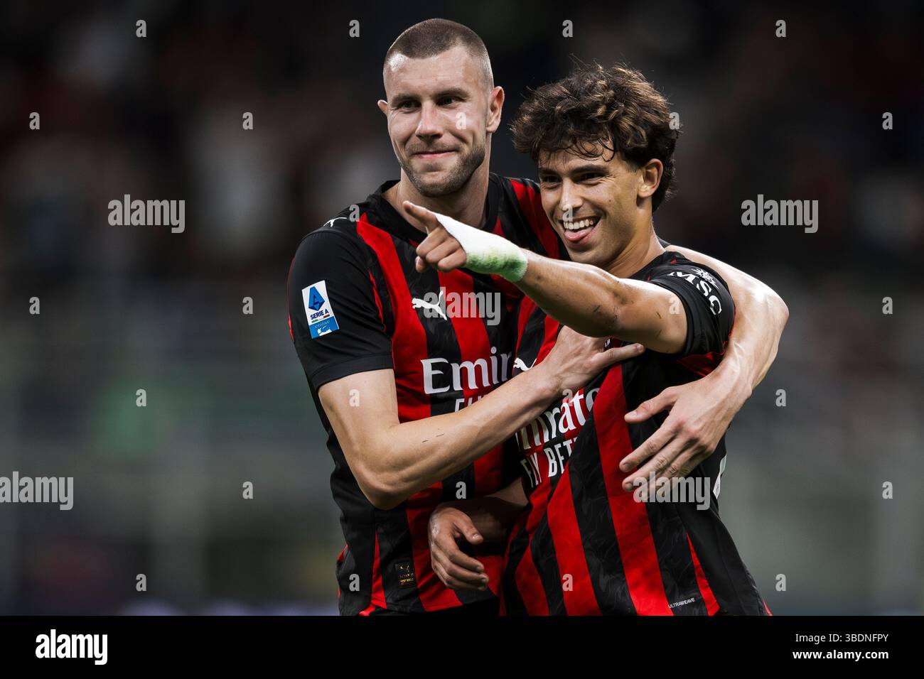 Milan, Italy. 24th May 2025. Joao Felix of AC Milan celebrates with ...