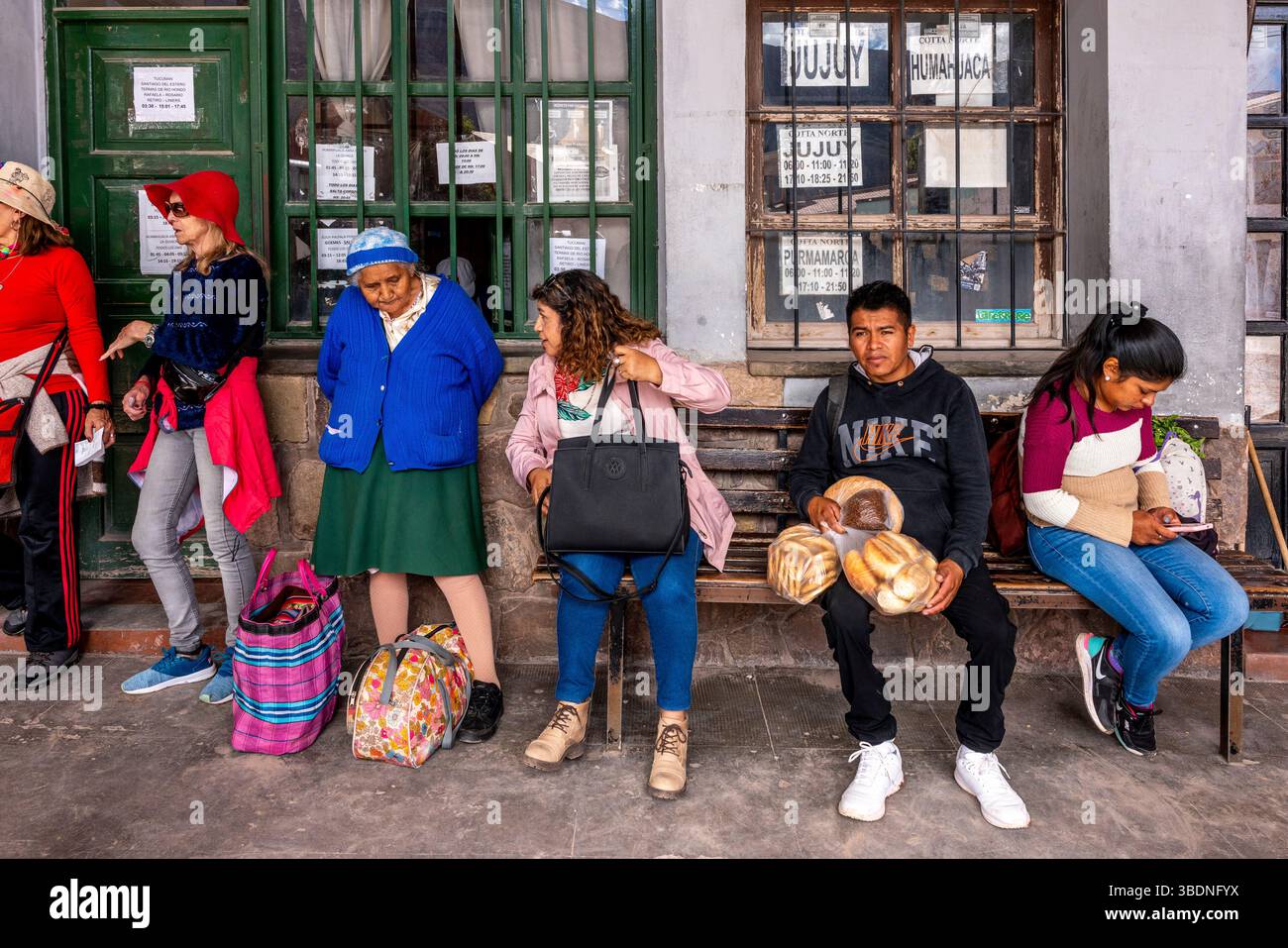 Argentine People Waiting For A Bus At Tilcara Bus Station, Jujuy ...