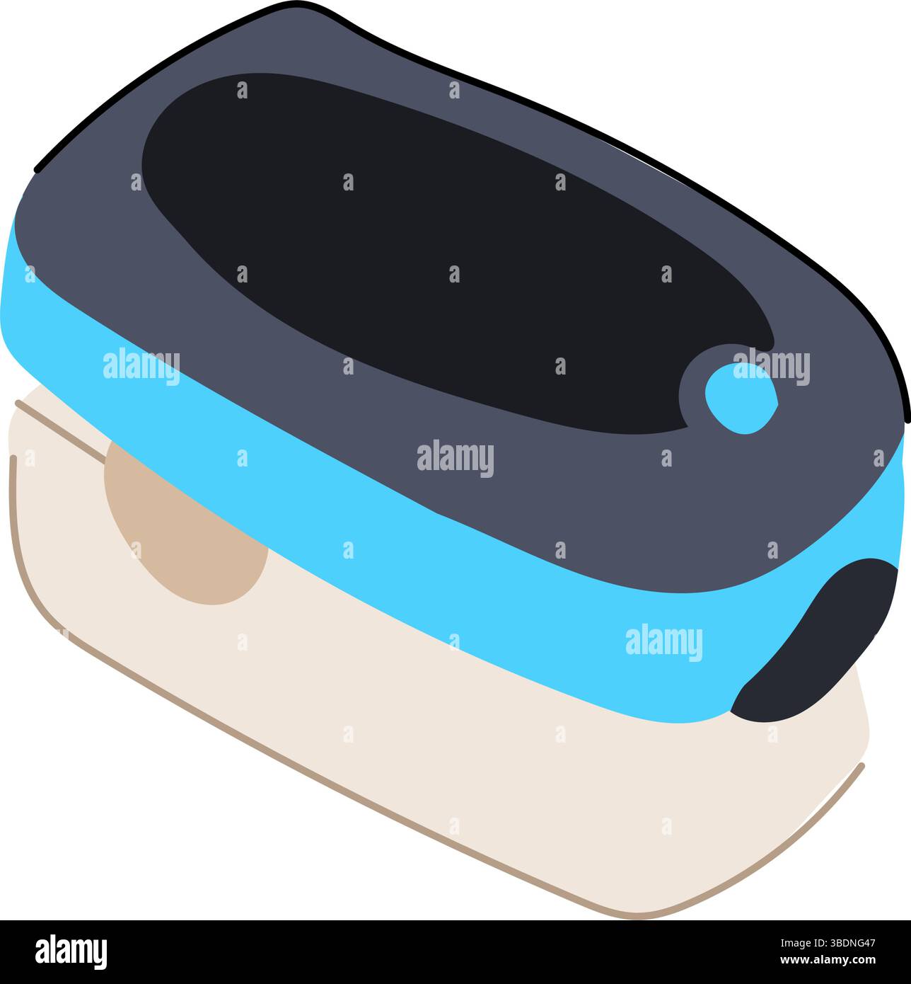 pulse oxygen fingertip monitor cartoon vector illustration Stock Vector ...