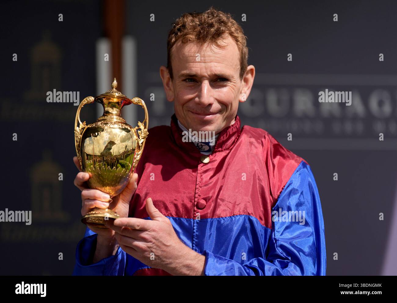 Jockey Ryan Moore with with the gold cup after Los Angeles won the ...