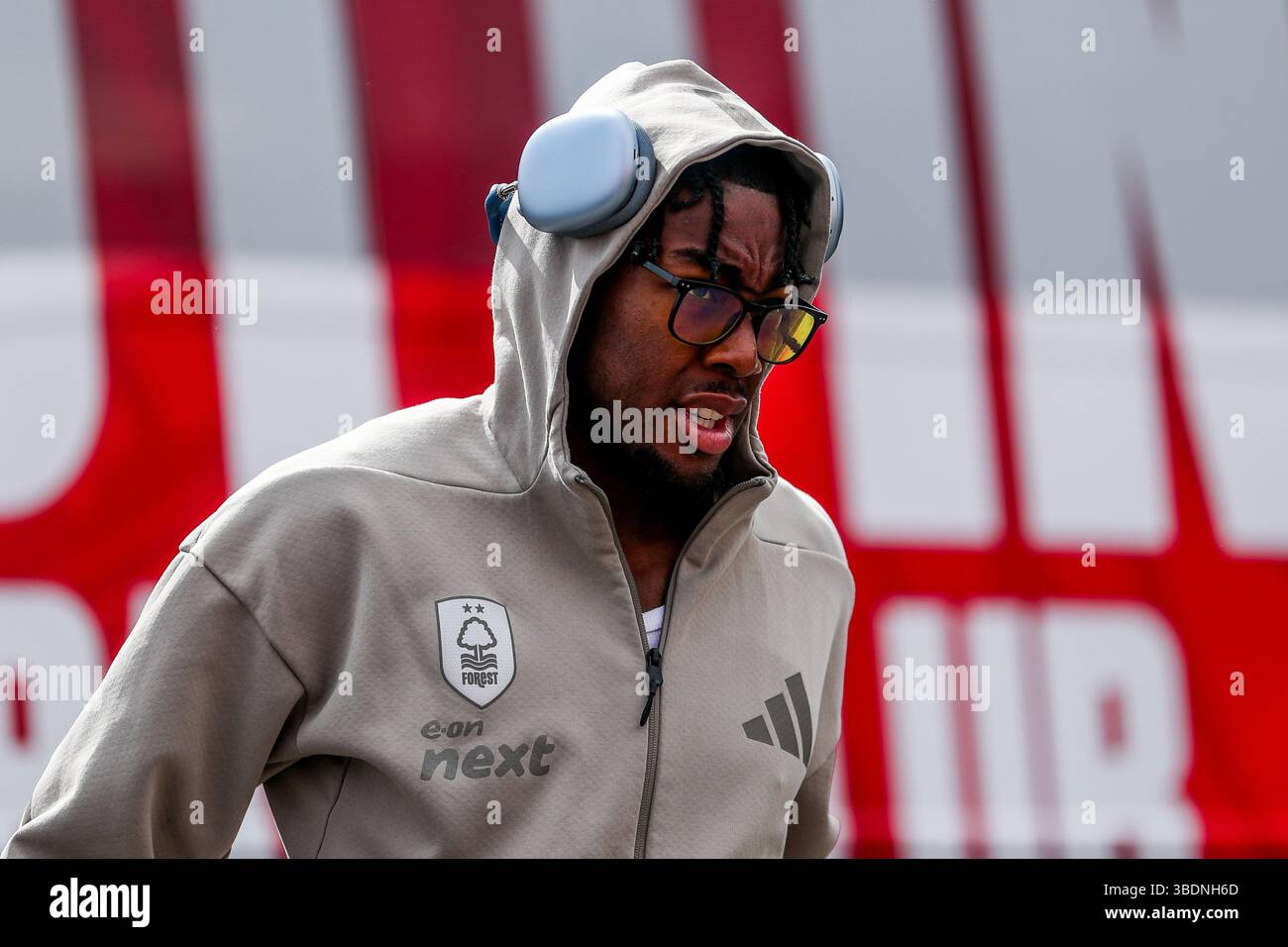 Anthony Elanga of Nottingham Forest arrives at City Ground prior to the ...