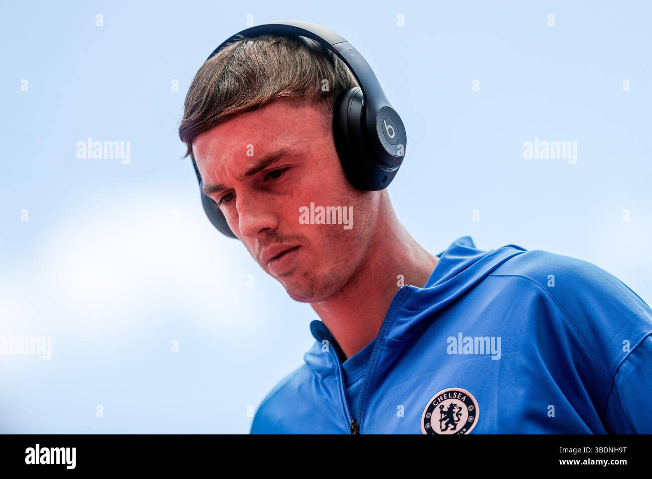 Cole Palmer of Chelsea arrives at City Ground prior to the Premier ...