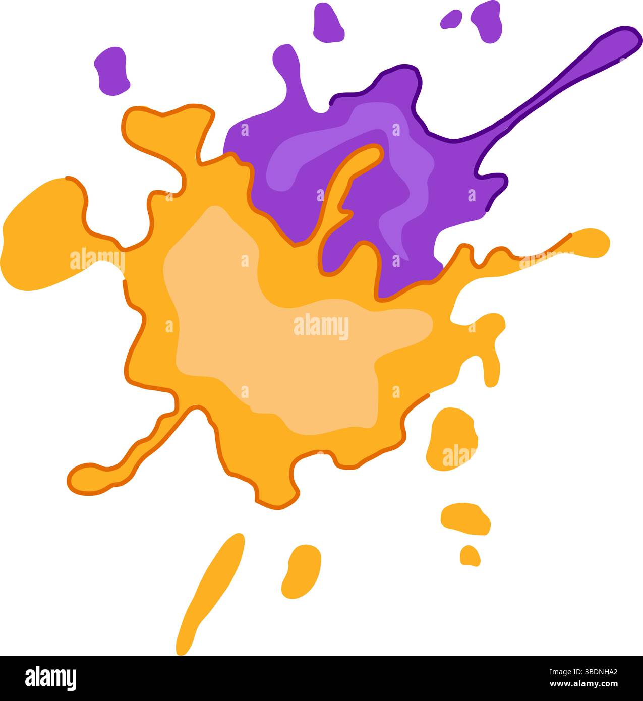 vibrant paint splatters cartoon vector illustration Stock Vector Image ...