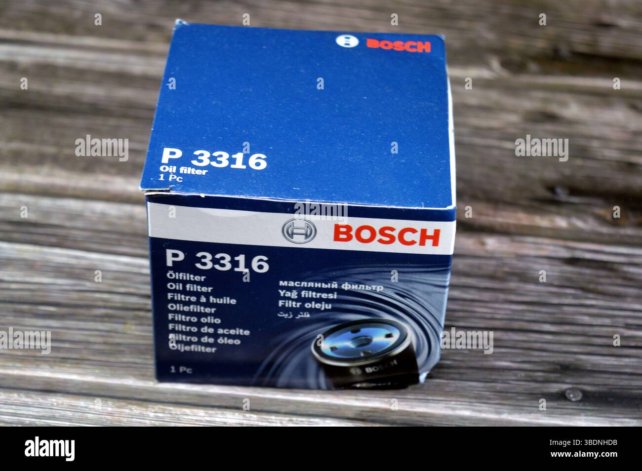 Cairo, Egypt, May 25 2025: Bosch P3316 Car Oil Filter, Works under ...