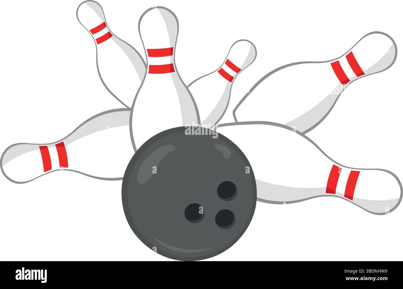 vector illustration strike bowling ball and pines Stock Vector Image ...