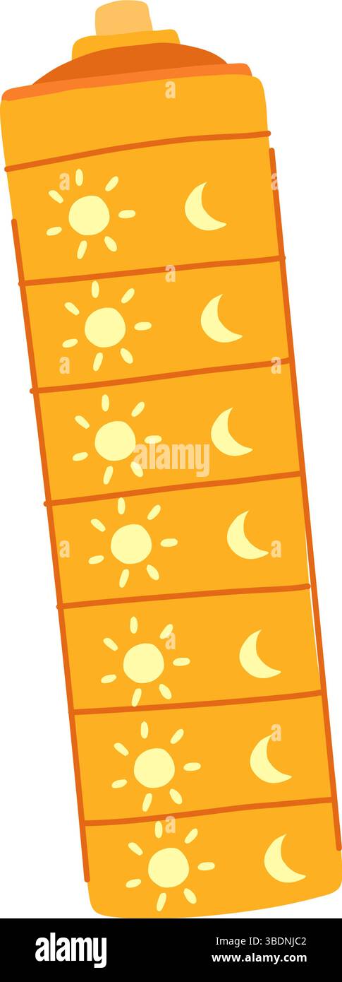 compact pill organizer cartoon vector illustration Stock Vector Image ...