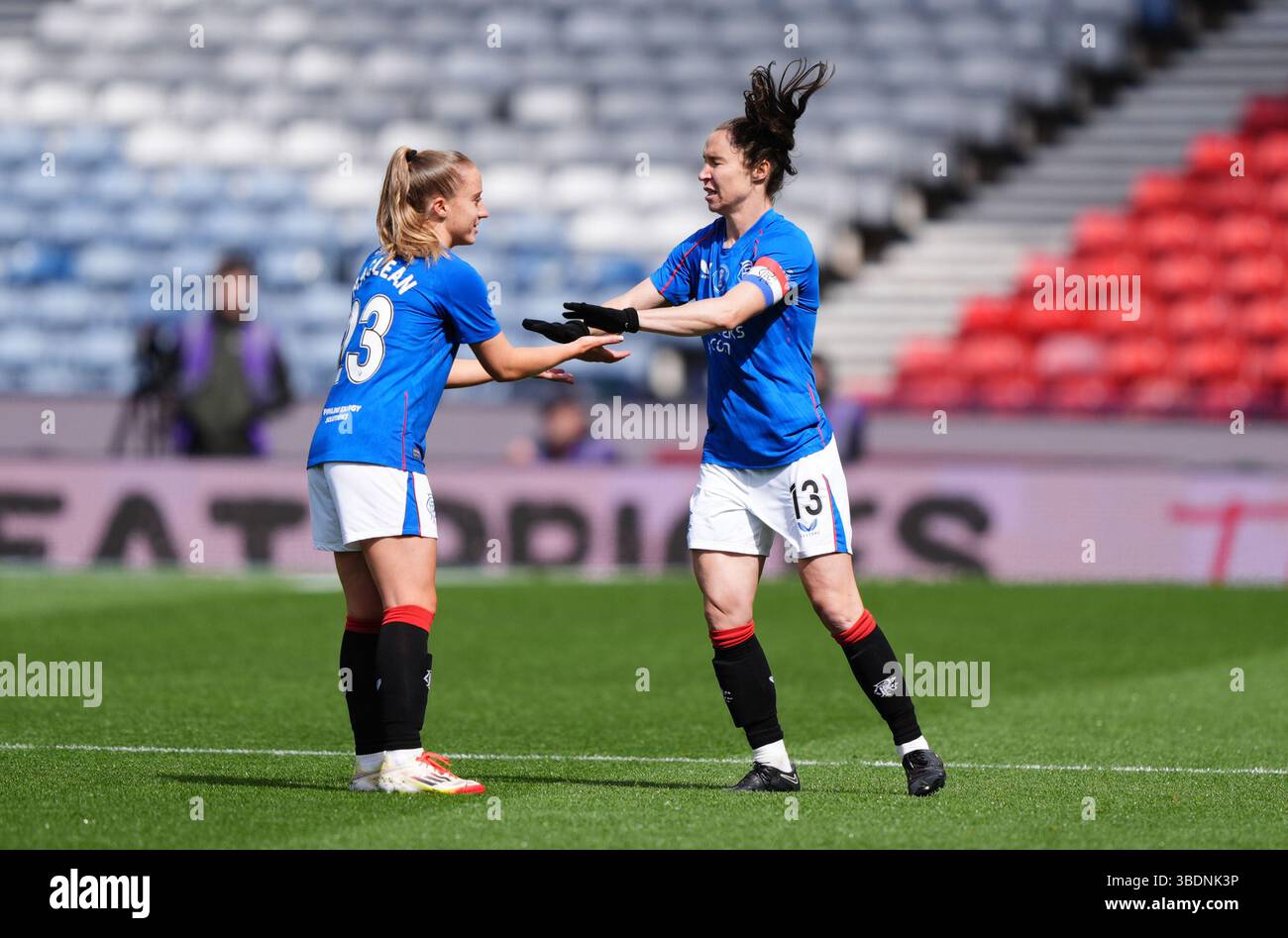Rangers' Jane Ross (right) with Kirsty MacLean after coming on as a ...