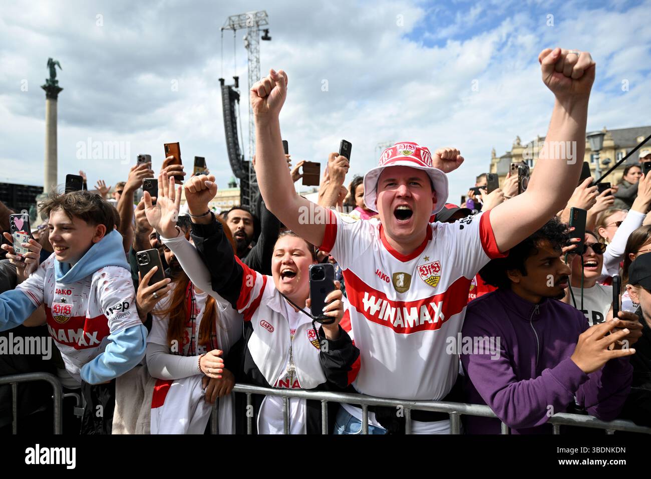 Stuttgart, Germany. 25th May, 2025. Soccer: DFB Cup, Arminia Bielefeld - VfB Stuttgart, after ...