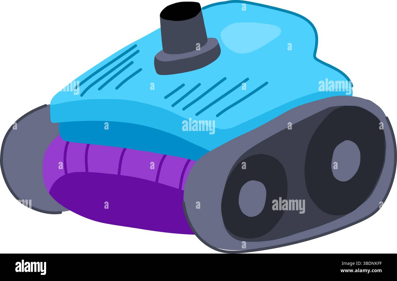 suction pool cleaning robot cartoon vector illustration Stock Vector ...