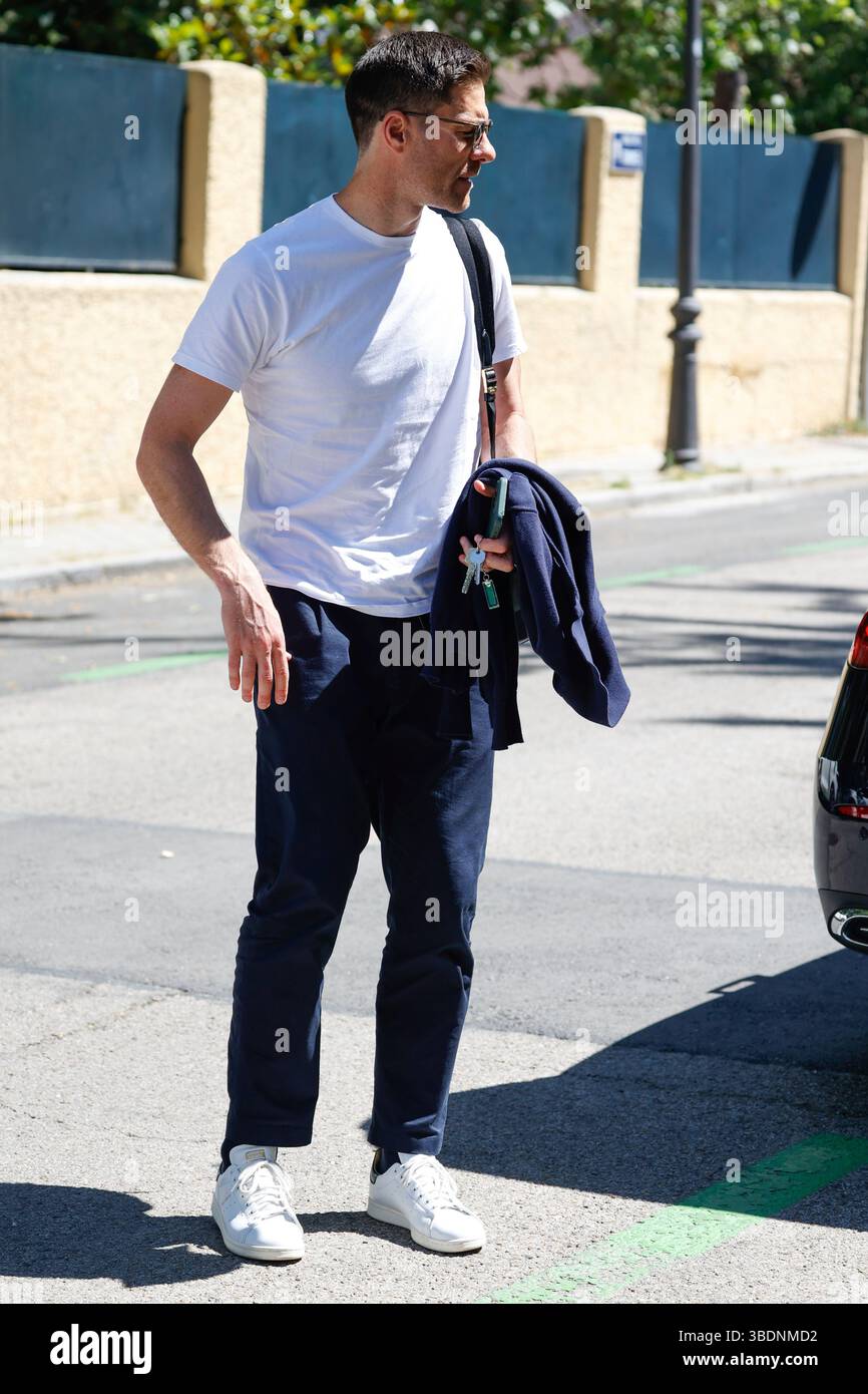 Xabi Alonso arrives home on May 25, 2025 in Madrid (Spain). XABI ALONSO ...