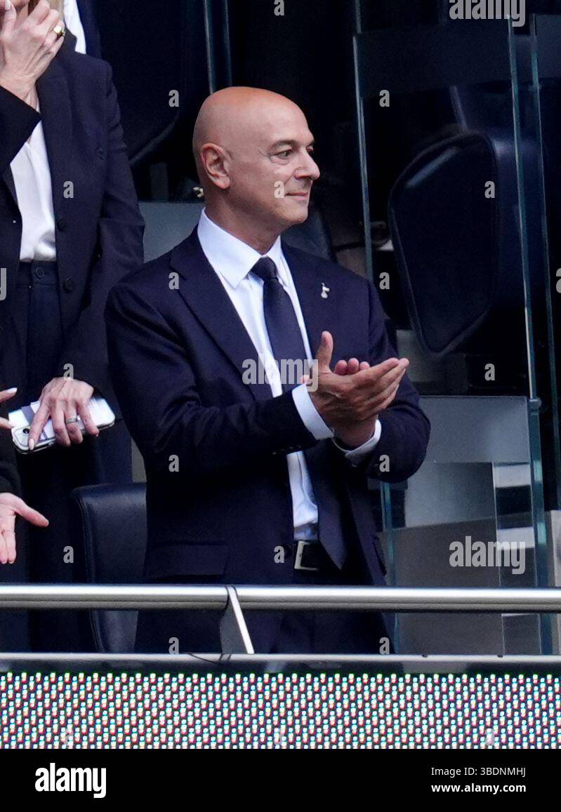 Tottenham Hotspur chairman Daniel Levy in the stands before the Premier ...