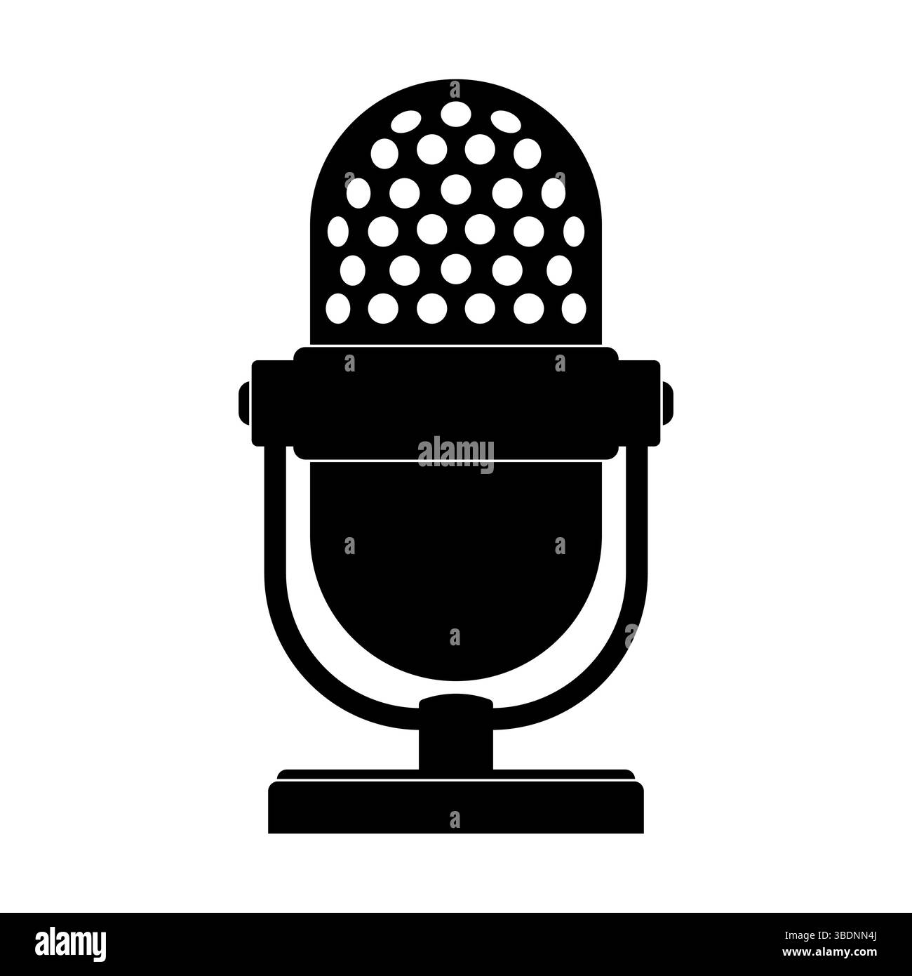 Vintage Microphone Silhouette. The microphone features a classic design ...