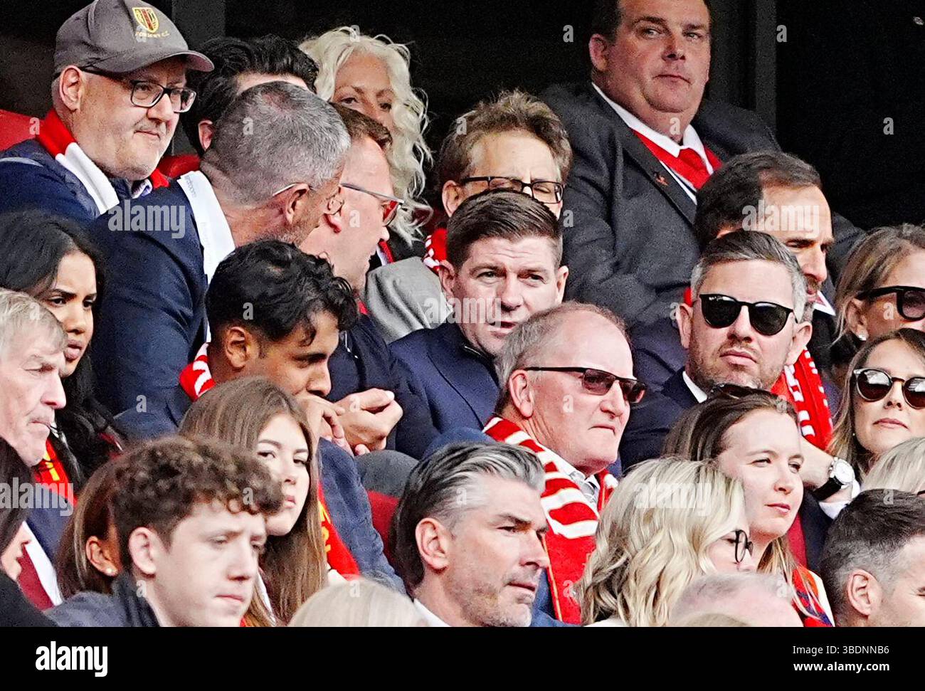 Former Liverpool player Steven Gerrard in the stands before the Premier ...