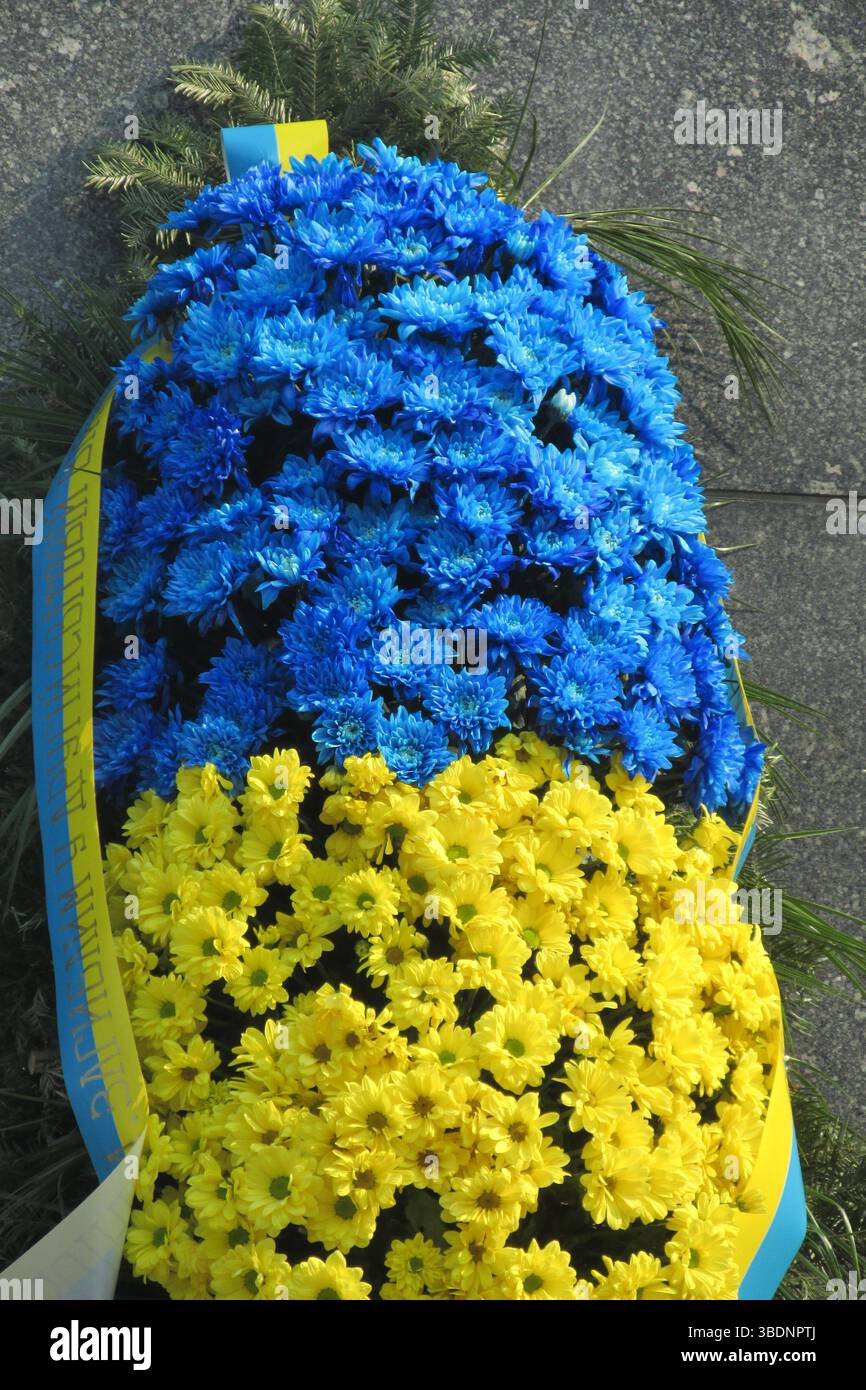 Flag of Ukraine blue and yellow color signs and symbols. Government ...