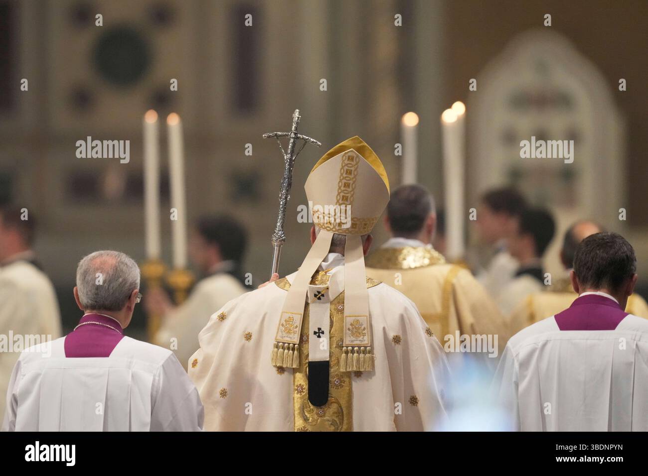 Pope Leo XIV arrives to preside over a Mass in the Archbasilica of St ...