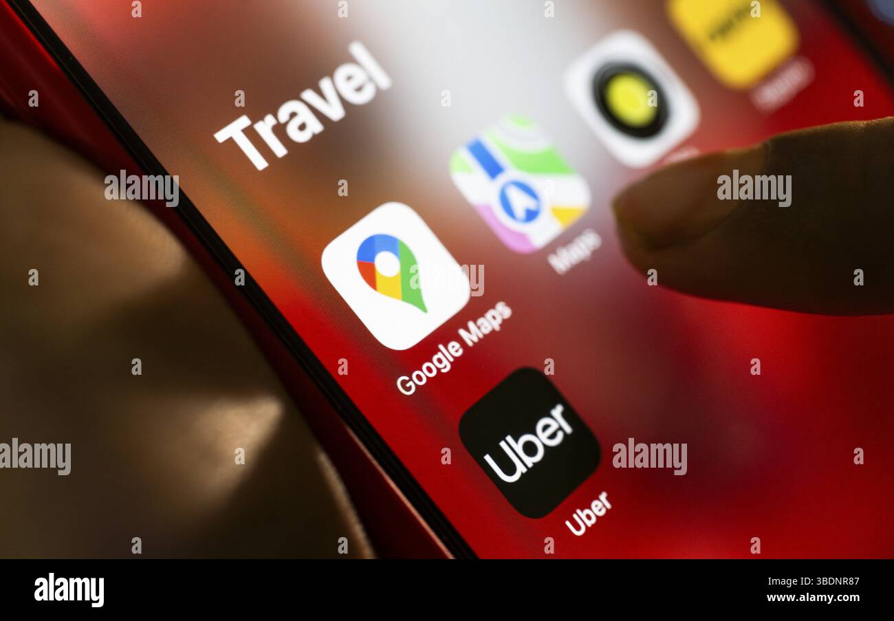 In this photo Illustration a person browsing taps Google maps ...