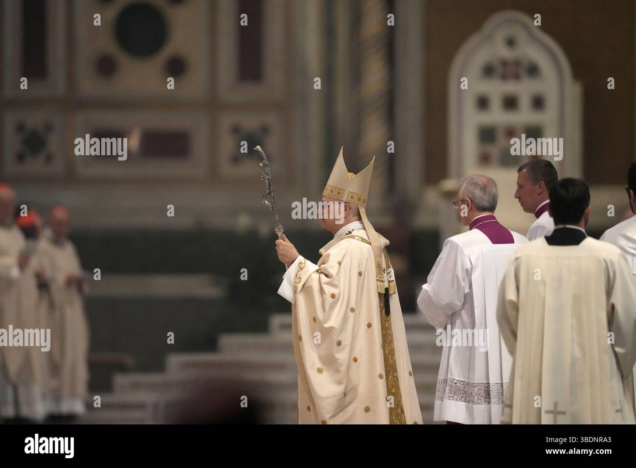 Pope Leo XIV arrives to preside over a Mass in the Archbasilica of St ...