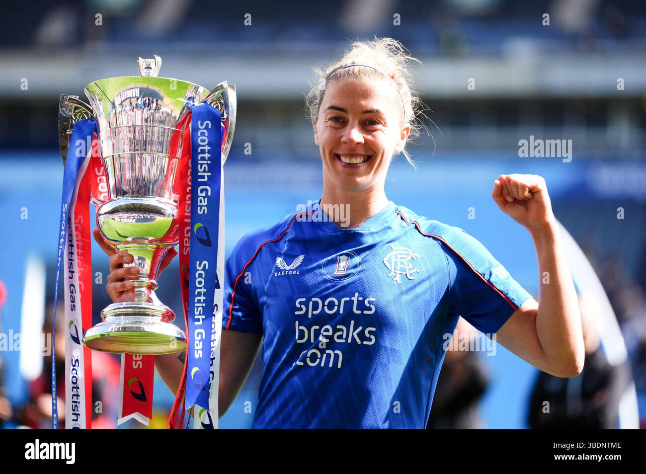 Rangers' Nicola Docherty with the trophy following the Scottish Gas ...