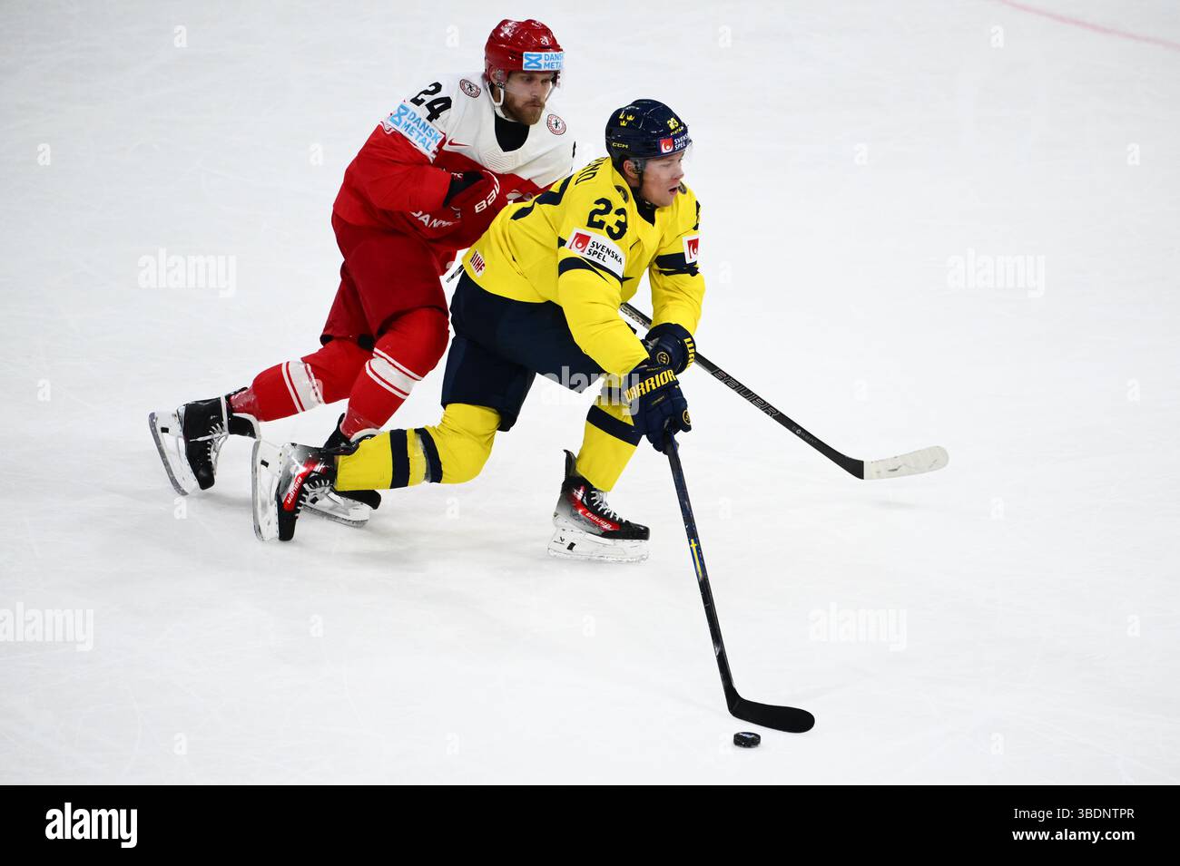 Stockholm, Sweden. 25th May, 2025. From left Nikolaj Ehlers of Denmark ...