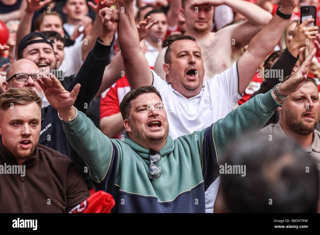 Charlton fans celebrate winning the playoff final during the Sky Bet ...