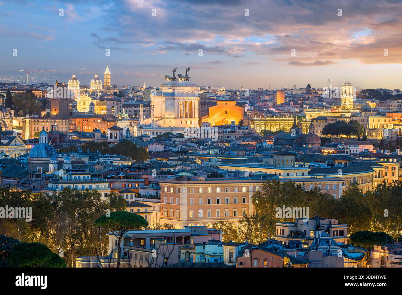 Rome, Italy as viewed from above the historic city at dusk Stock Photo ...