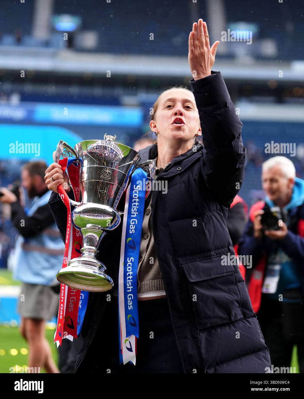Rangers manager Jo Potter with the trophy following the Scottish Gas ...