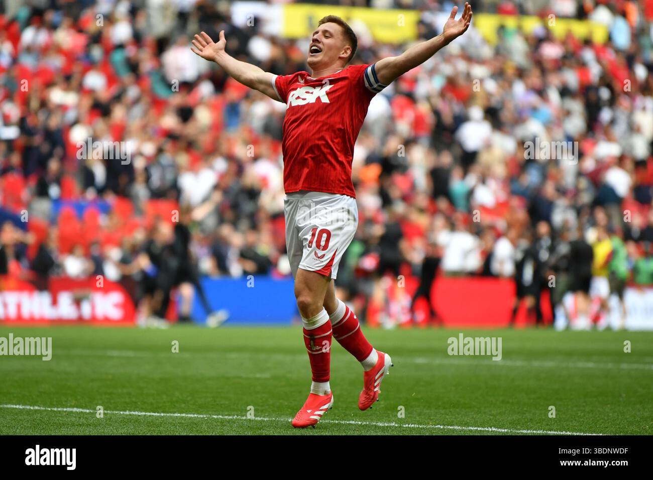 London, England. 25th May 2025. Greg Docherty celebrates after Charlton ...