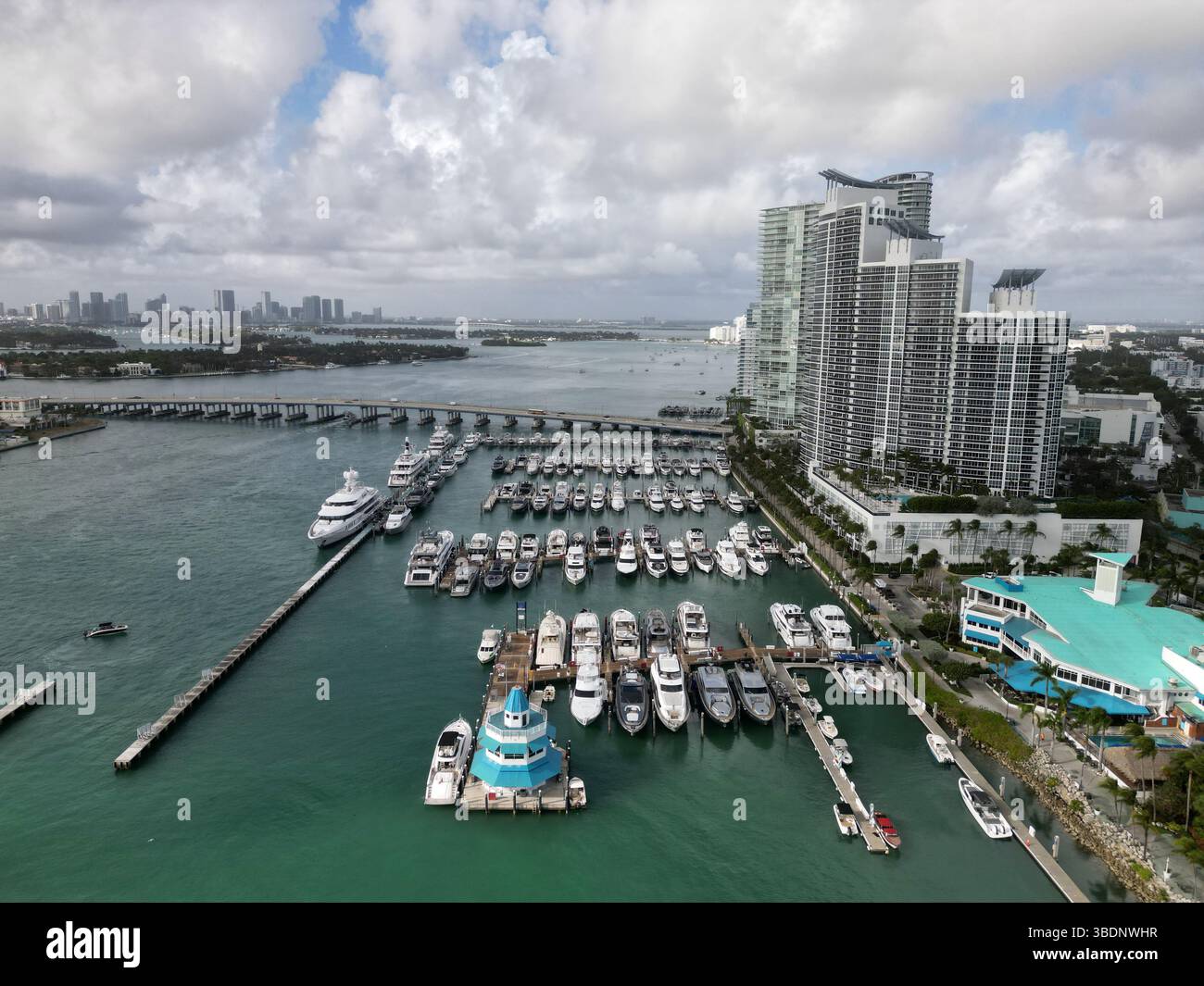 Miami south beach view. Yacht club. Marina in Miami, Florida. Private ...