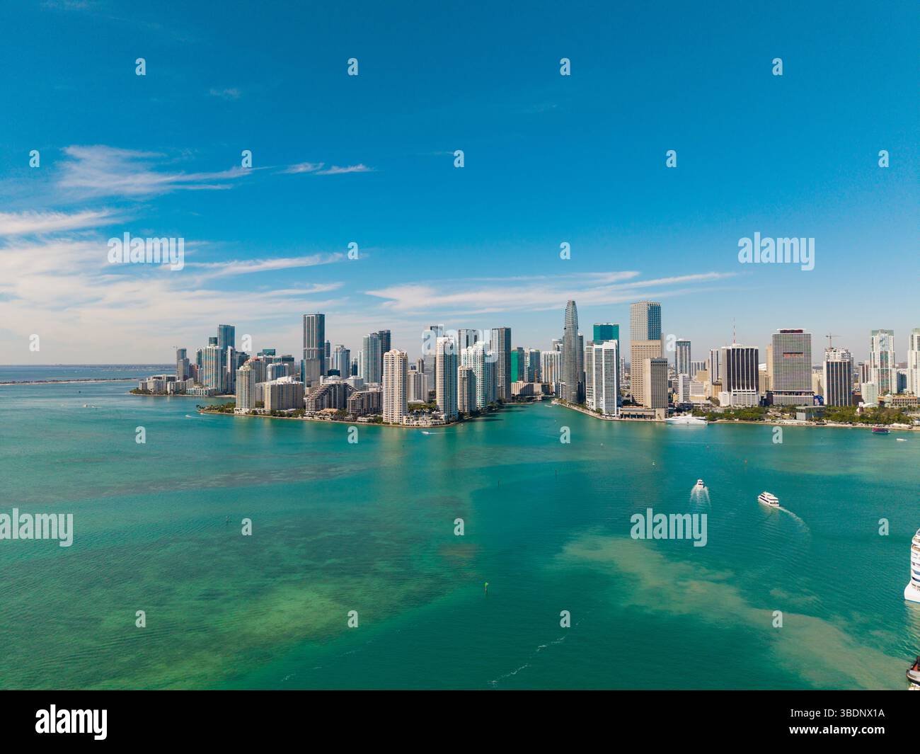 Brickell building in Miami downtown. Brickell skyline with skyscraper ...