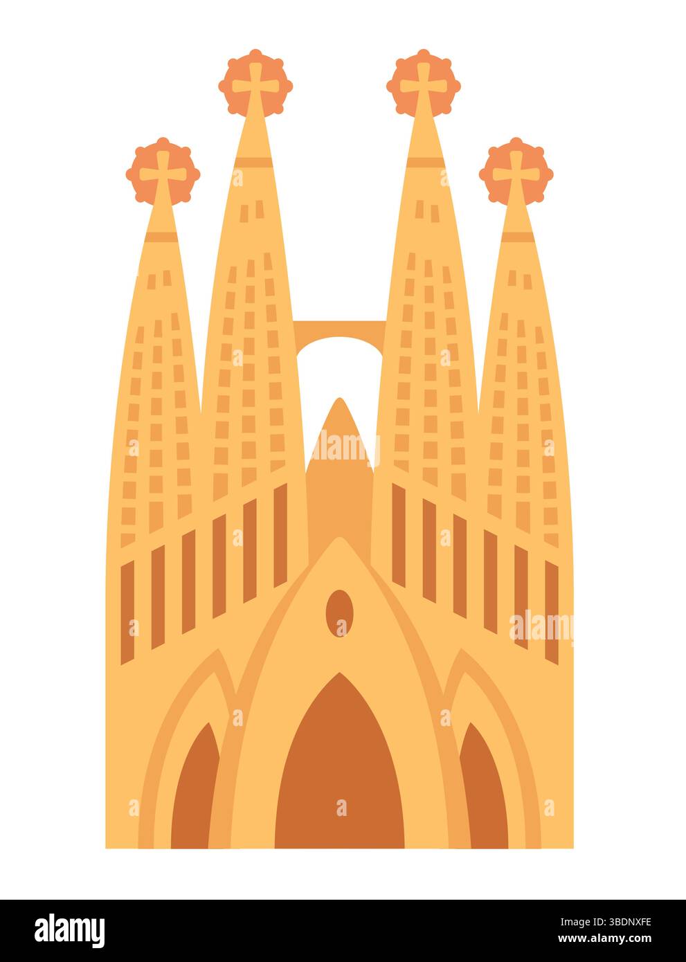 Barcelona, Spain - May 25, 2025: Basilica de la Sagrada Familia. Flat ...