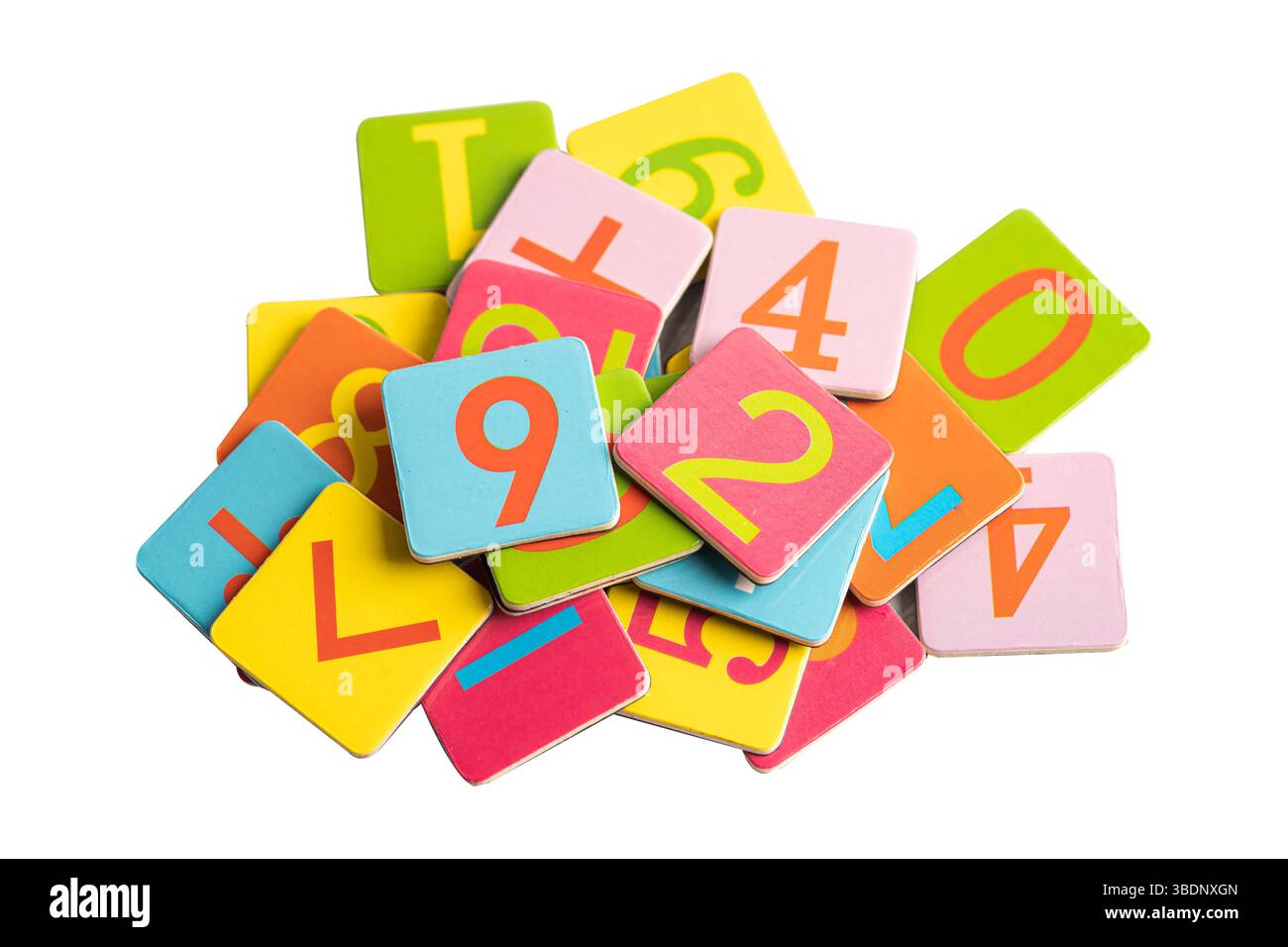 Math number colorful on white background, education study mathematics ...