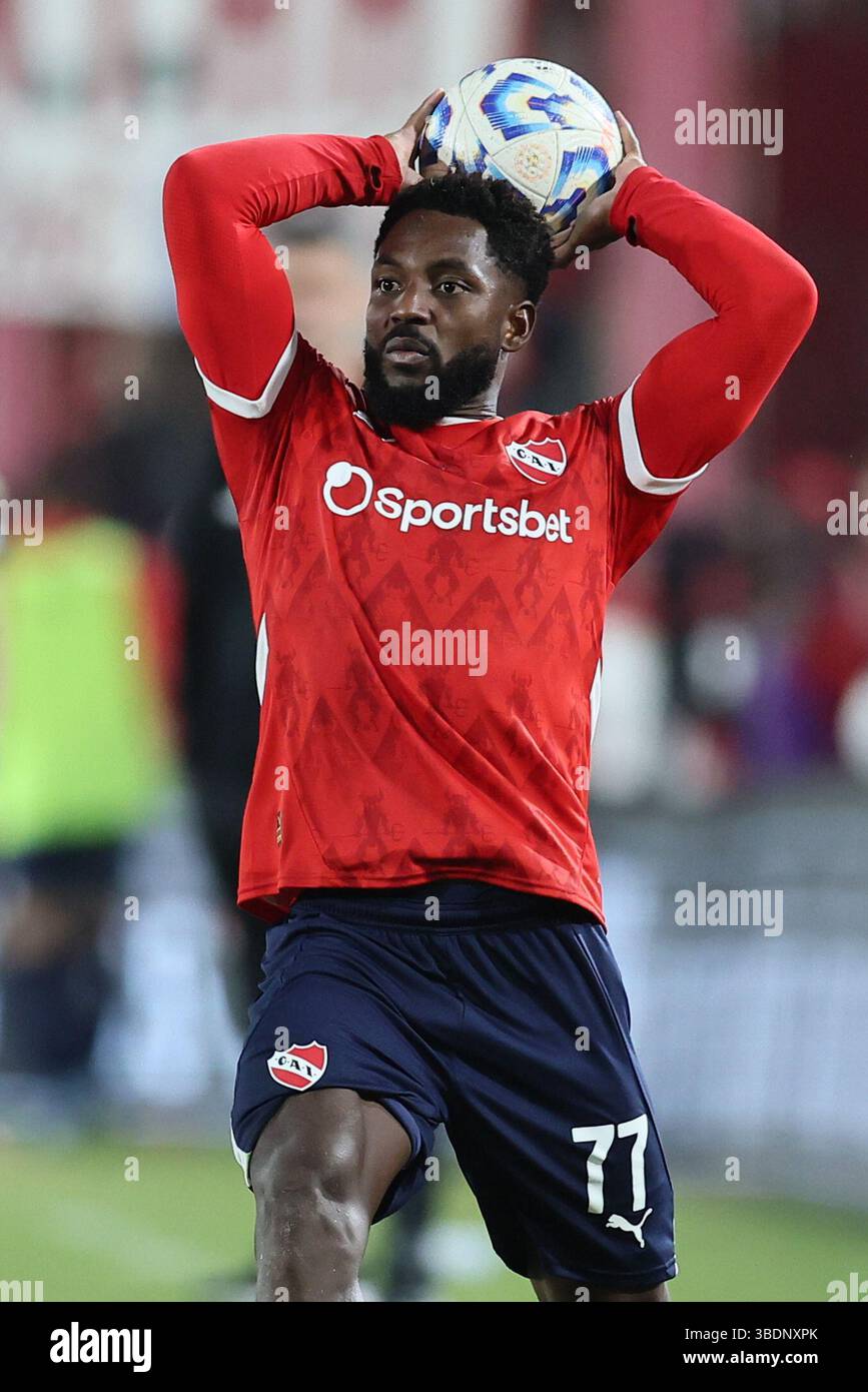 Independiente's Colombian defender Alvaro Angulo looks on during the ...