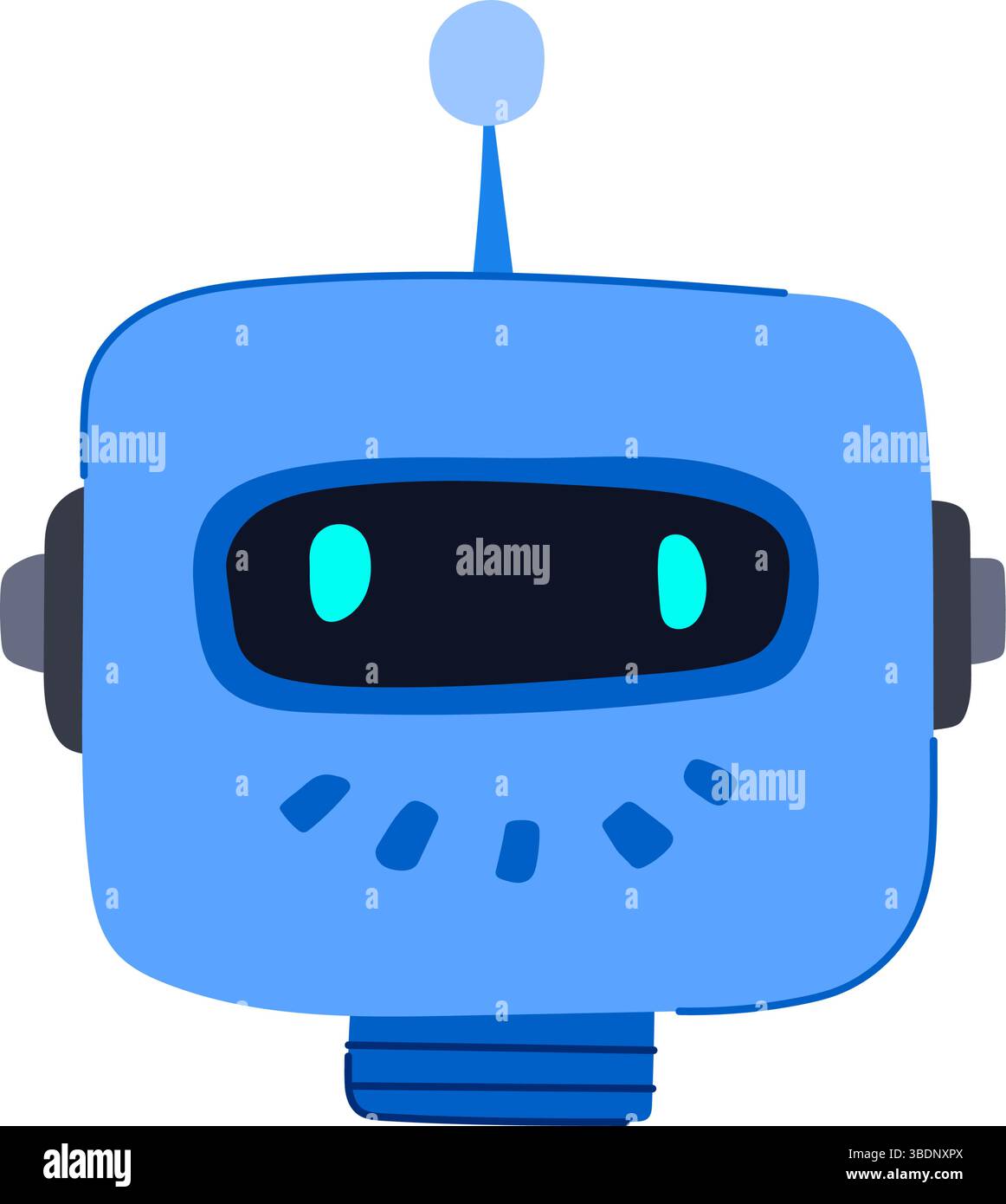 humanoid robot head cartoon vector illustration Stock Vector Image ...