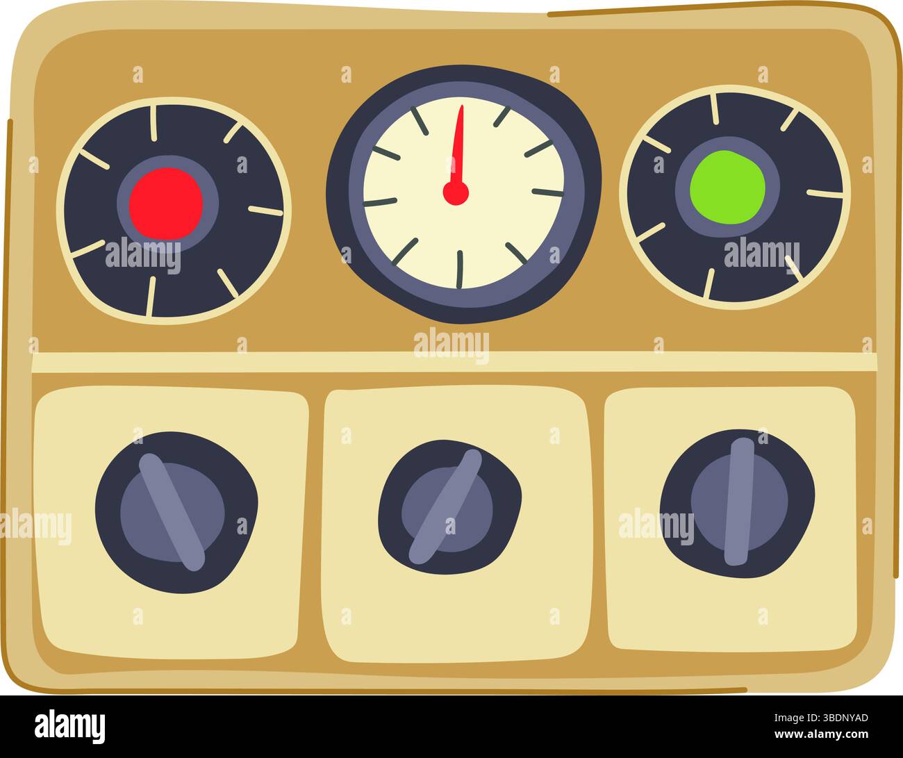 buttons retro control panel cartoon vector illustration Stock Vector ...