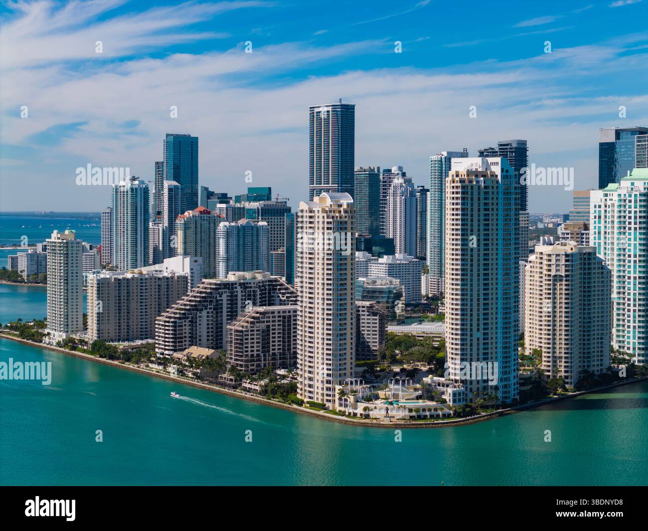 Panoramic modern architecture in Miami downtown, Florida. Miami skyline ...