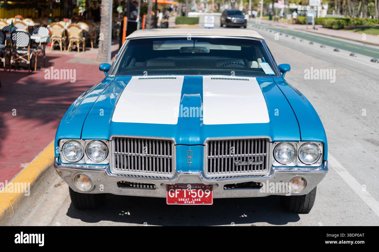 Miami, Florida, USA - December 06, 2024: Oldsmobile Cutlass Supreme 442 ...