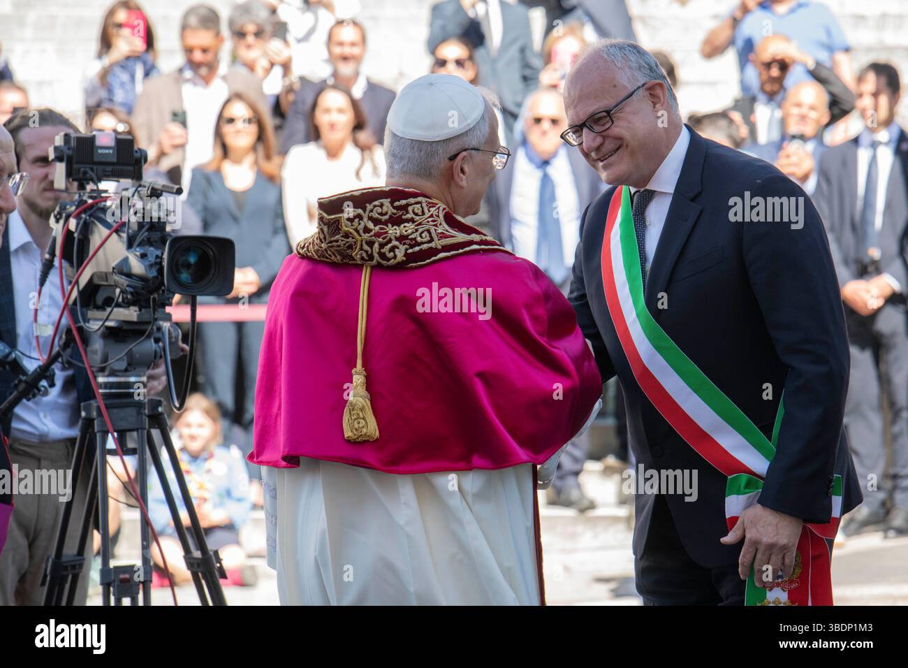 Rome, Italy MAY 25 2025: Pope Leo XIV, Robert Francis Prevost meets the ...
