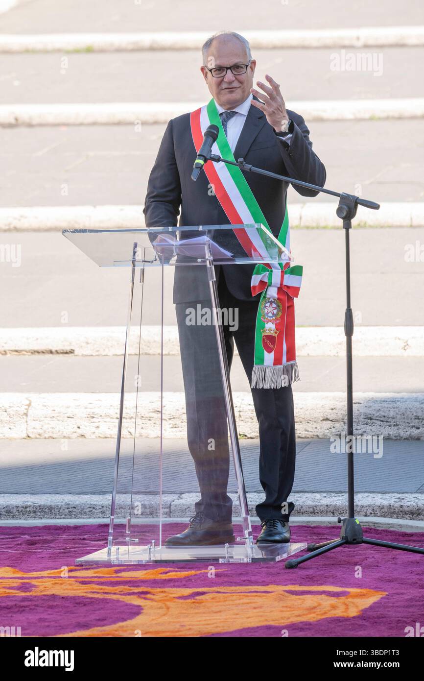 Rome, Italy MAY 25 2025: The Mayor of Rome Roberto Gualtieri waits for ...