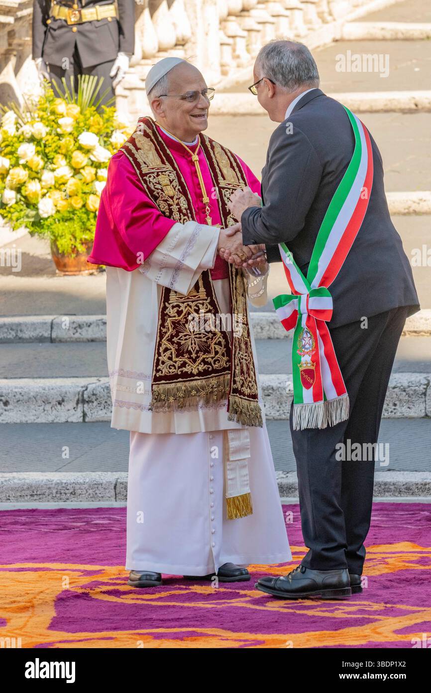 Rome, Italy MAY 25 2025: Pope Leo XIV, Robert Francis Prevost meets the ...