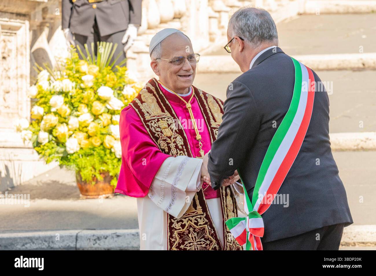 Rome, Italy MAY 25 2025: Pope Leo XIV, Robert Francis Prevost meets the ...