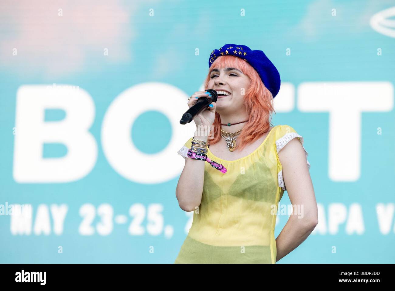 Napa, USA. 24th May, 2025. Singer Ava Maybee during the BottleRock Music Festival on May 24 ...