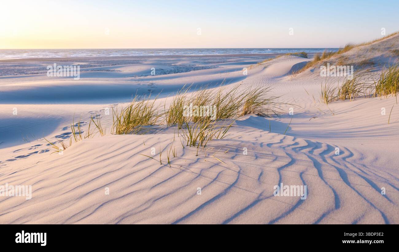 Discover a tranquil coastal landscape in Denmark at sunset, featuring ...
