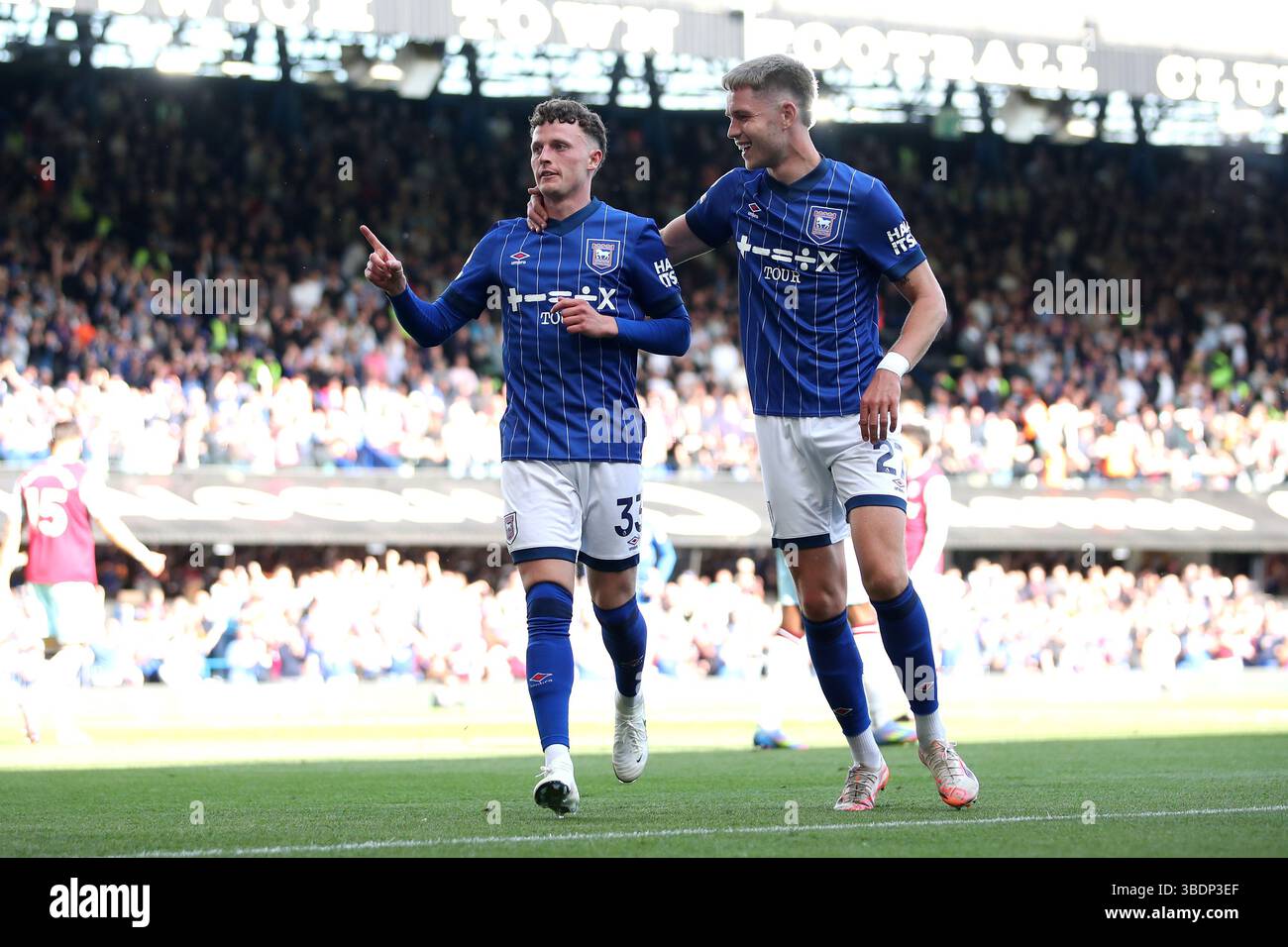 Ipswich Town's Nathan Broadhead (left) celebrates scoring their side's ...