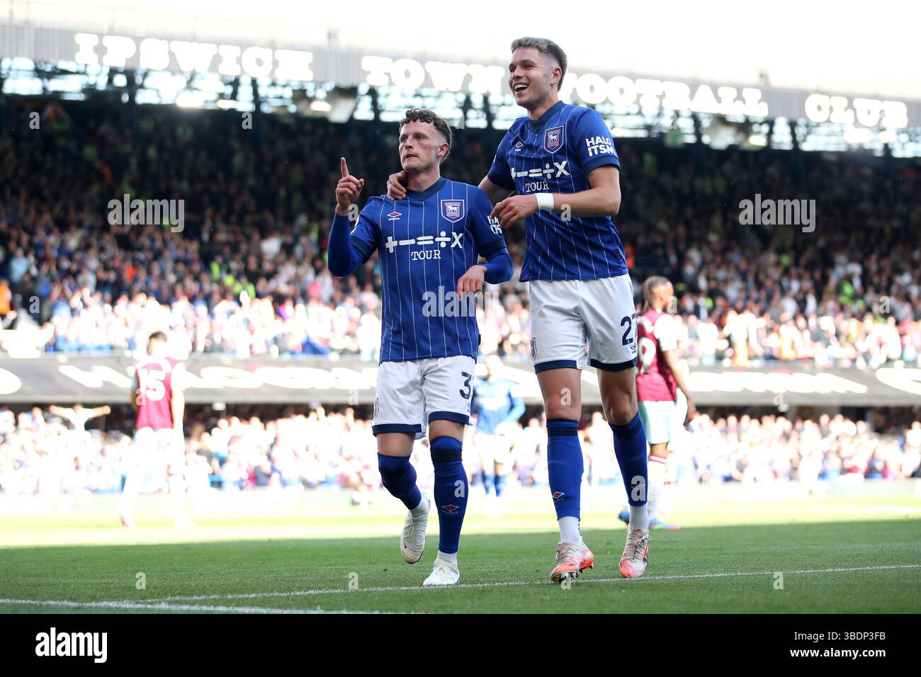 Ipswich Town's Nathan Broadhead (left) celebrates scoring their side's ...