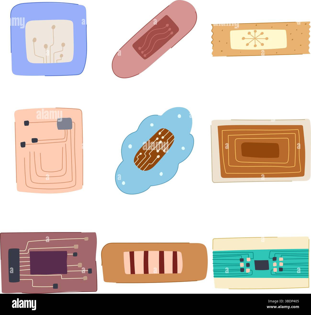 smart patch set cartoon vector illustration Stock Vector Image & Art ...