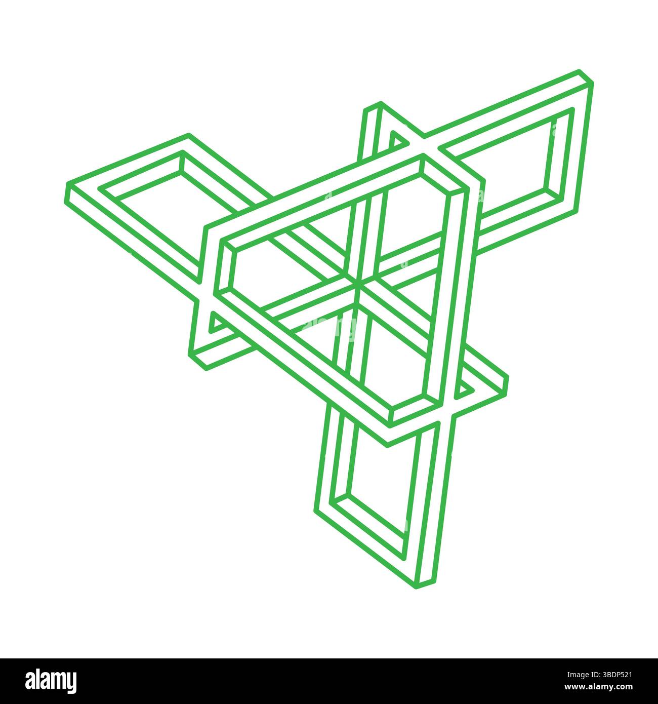 Escher paradox geometry. Optical illusion objects. Sacred geometric figures. Logo. Optical art ...