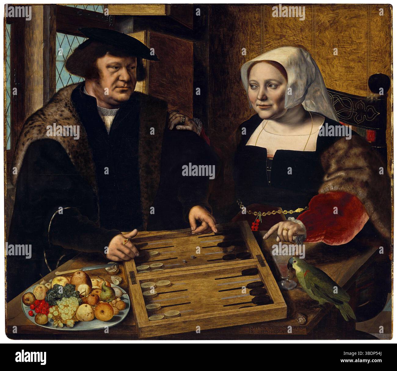 Double portrait of a husband and wife by Jan Sanders van Hemessen ...