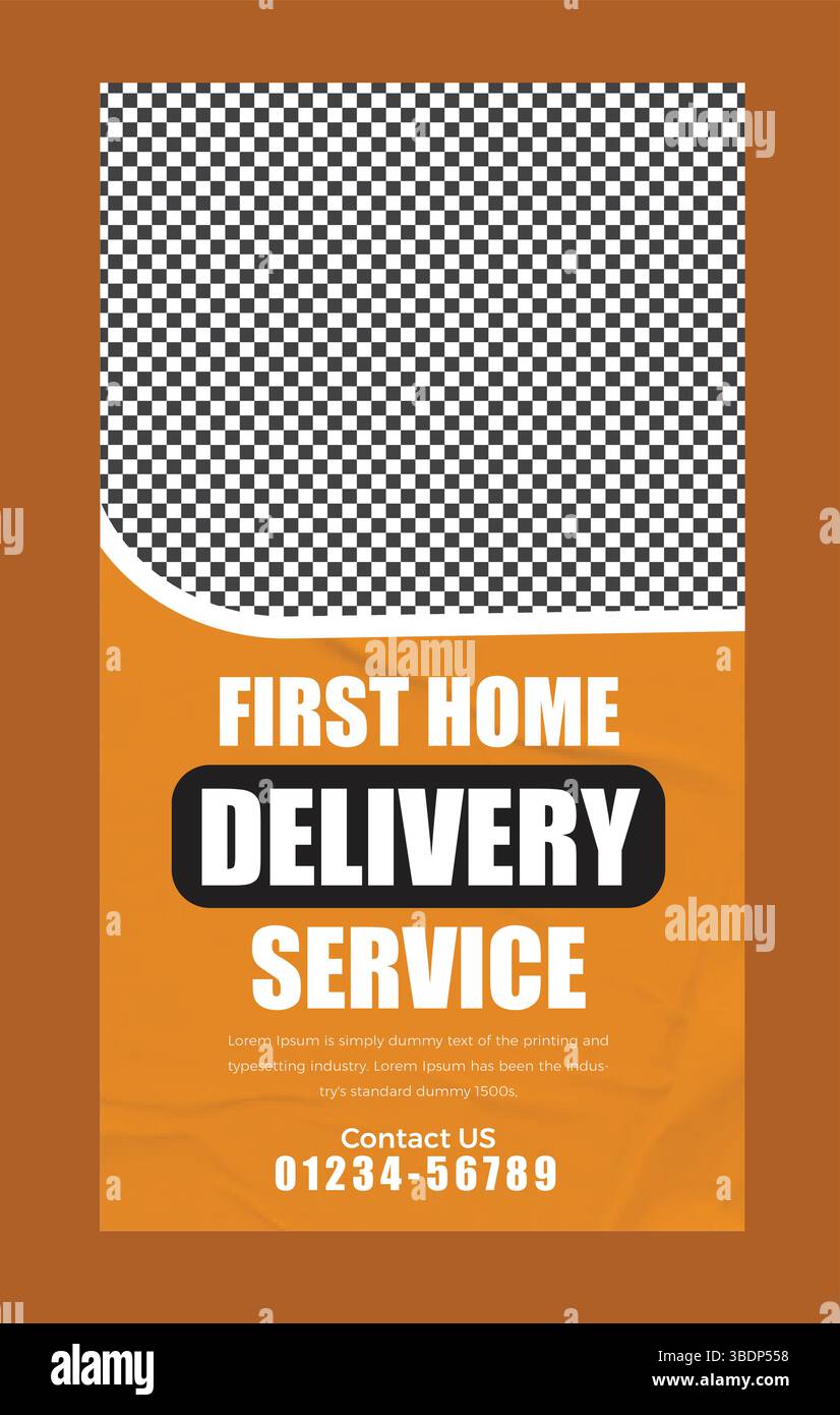 Fast Home Delivery Burger Social Media Instagram Story Stock Vector ...